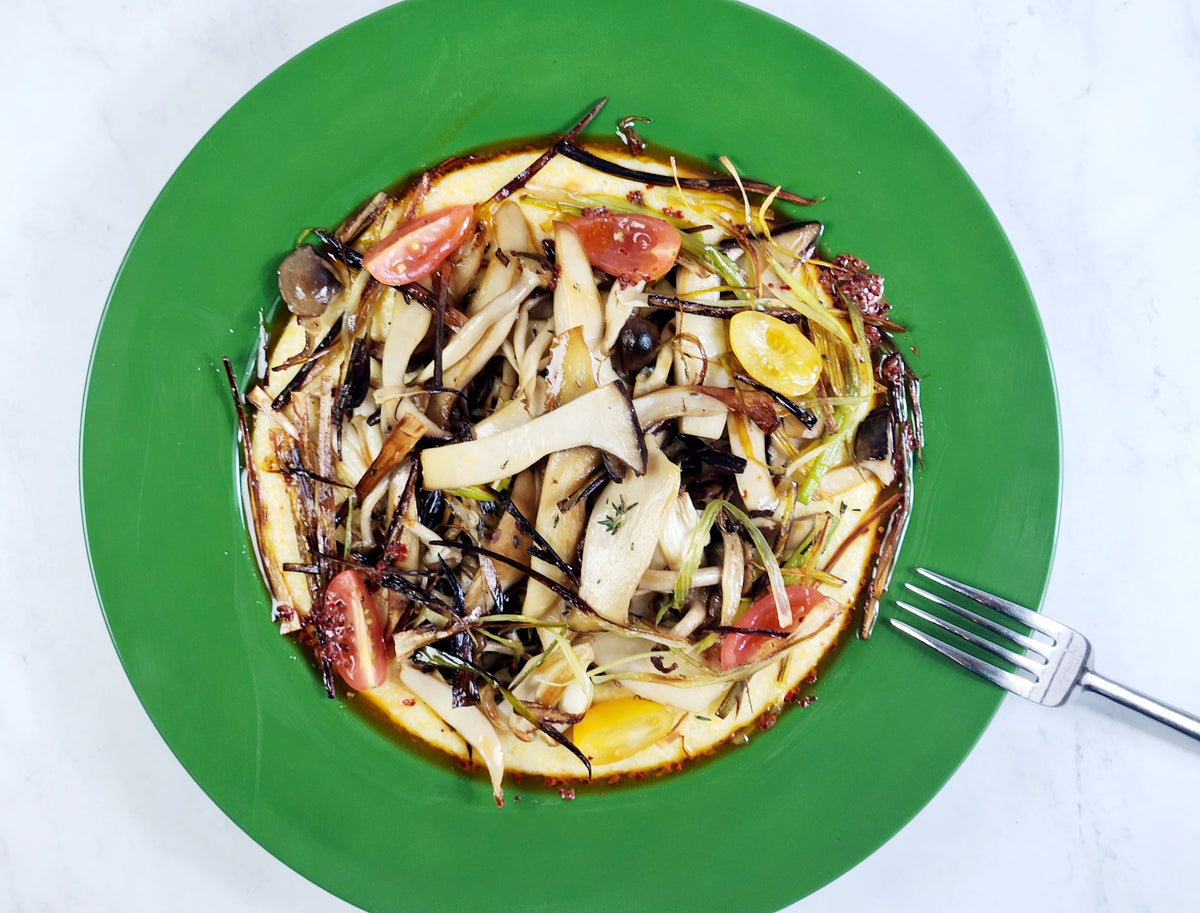 Creamy Rosemary Polenta with Roasted Wild Mushrooms, Leeks and Heirloo ...