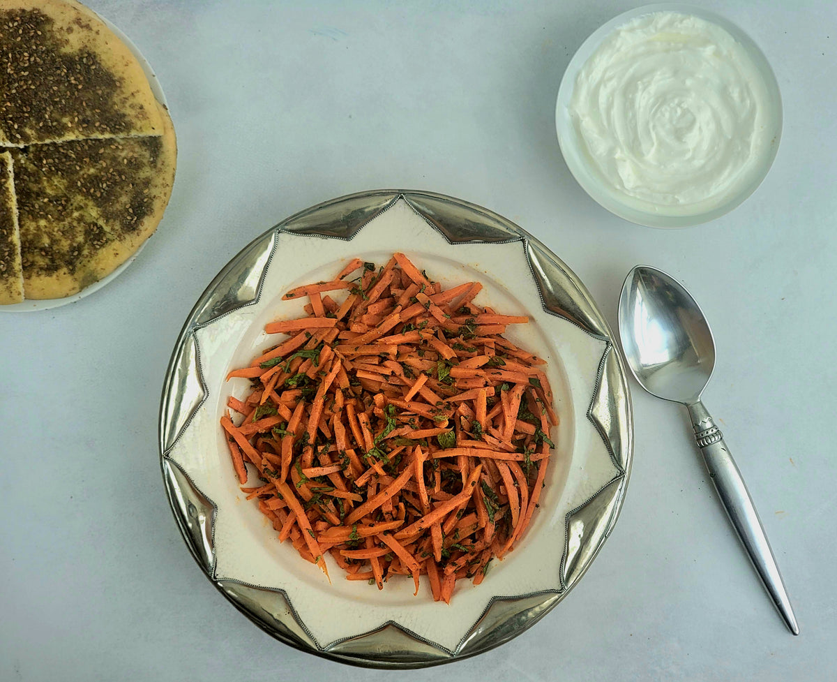 Moroccan Carrot Salad with Garlic Labneh — Melissas Produce
