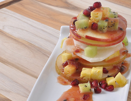 Spiralizer Fruit Stack with Cactus Pear-Passion Fruit Caramel Sauce ...