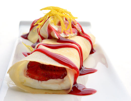 Strawberry Crepes with Raspberry Sauce — Melissas Produce