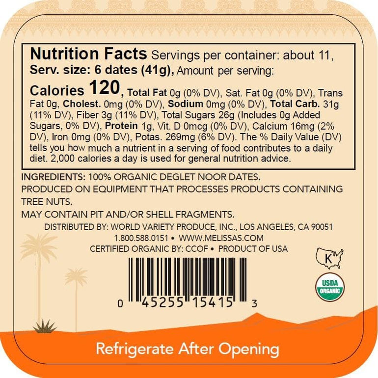 Organic Pitted Deglet Noor Dates — Melissas Produce
